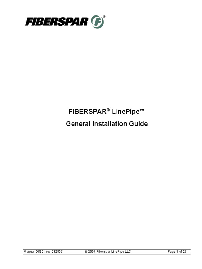 Fiberspar - Installation Guide | PDF | Crane (Machine) | Pipe (Fluid ...