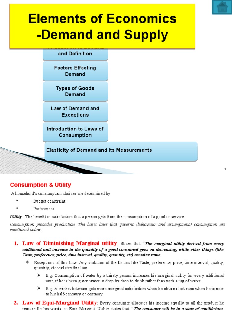 Elements of Economics - Demand and Supply Elements of Economics ...