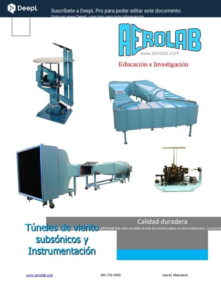 AEROLAB-Open-Circuit-Brochure ES | PDF | Túnel de viento | Herida