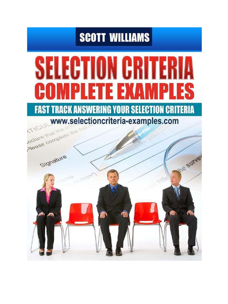 Selection Criteria Complete Examples PDF | PDF | Goal | Australia