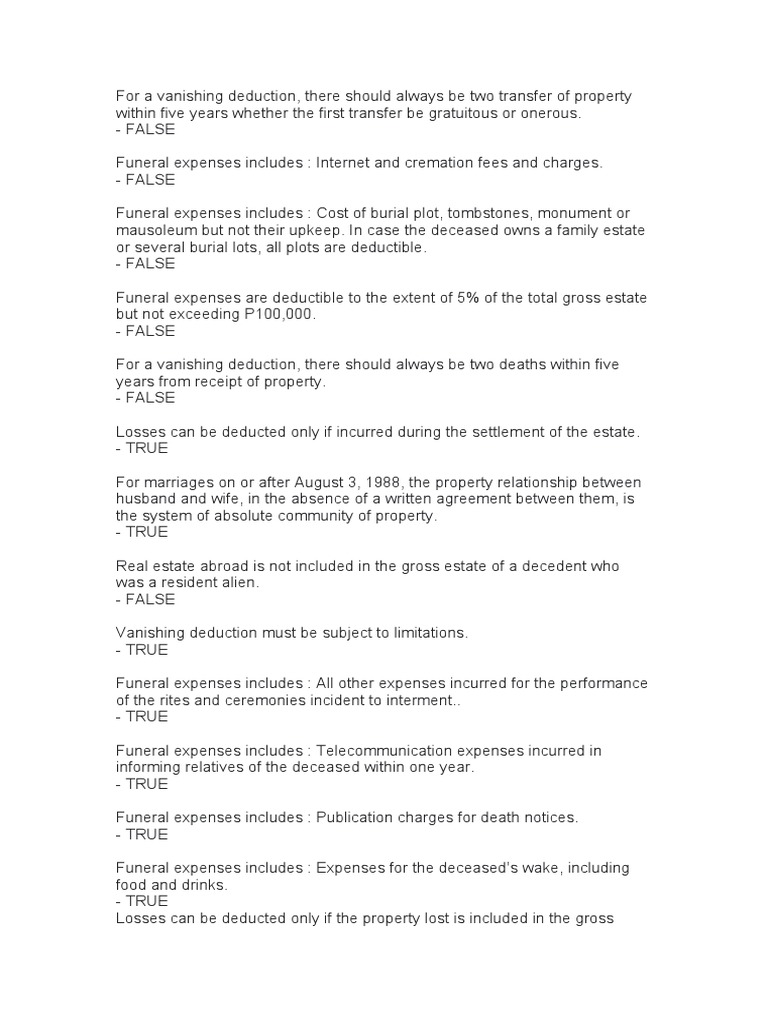 For A Vanishing Deduction | PDF