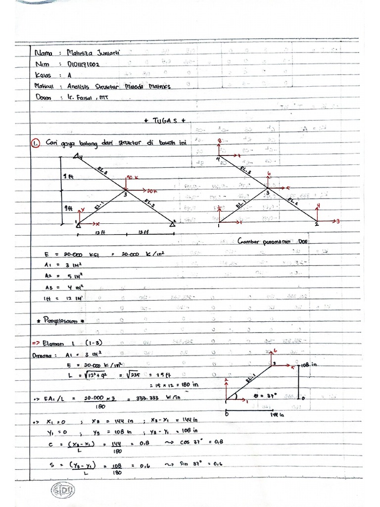 Tugas 2 Analisis Struktur Metode Matriks 