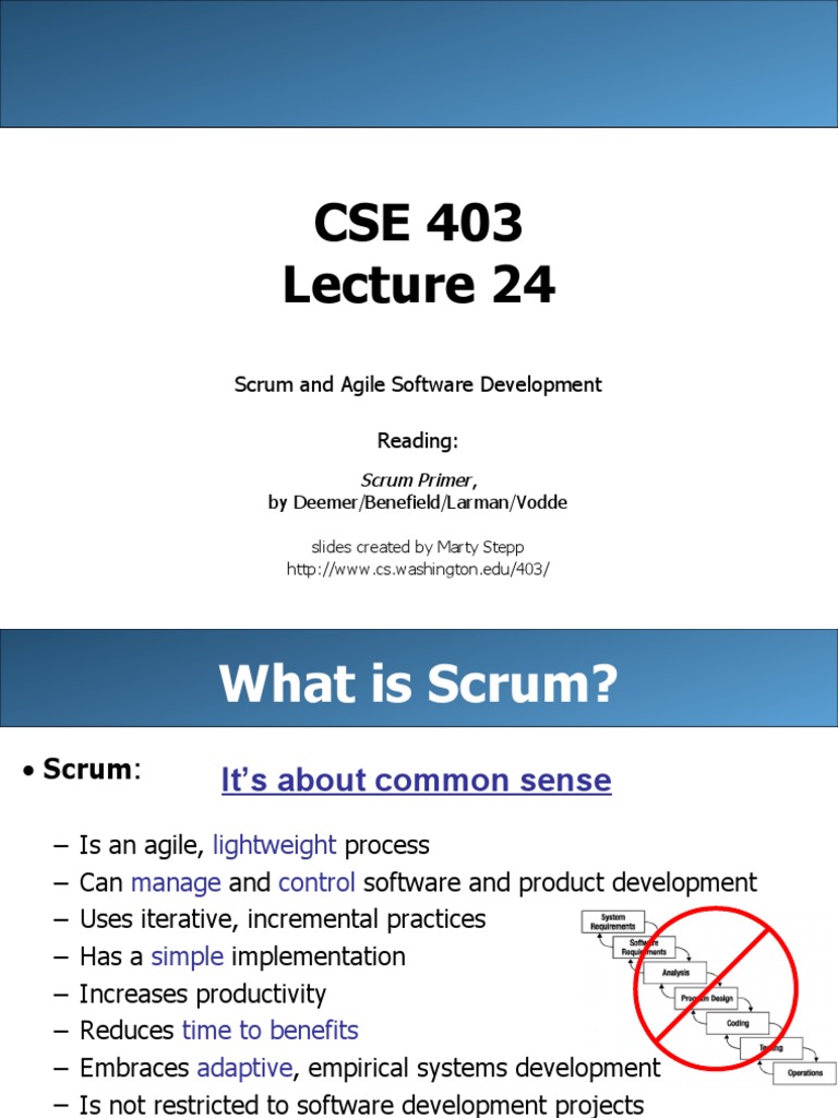 Scrum and Agile Software Development Reading::, by Deemer/Benefield/Larman/Vodde | PDF | Scrum ...