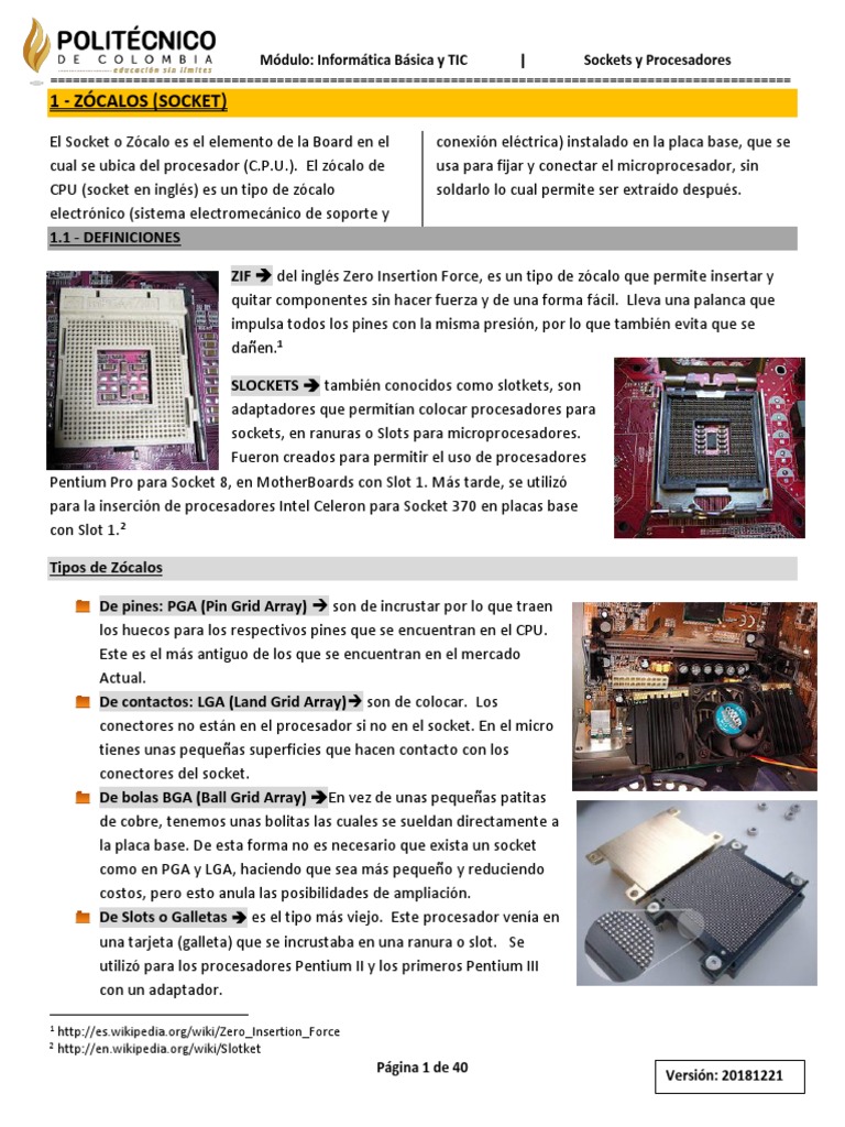 Zocalos PDF | PDF | Microprocesador | Micro dispositivos avanzados