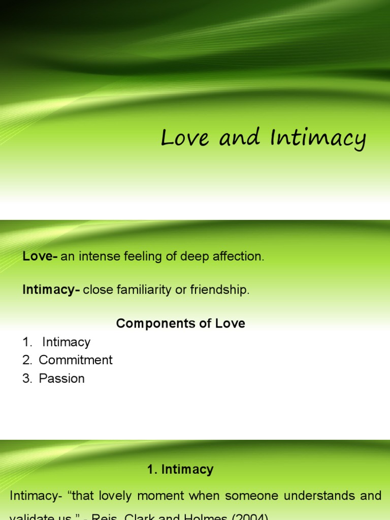 Love and Intimacy | PDF | Intimate Relationships | Love
