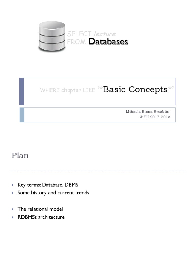 Databases: Basic Concepts | PDF | Relational Database | No Sql
