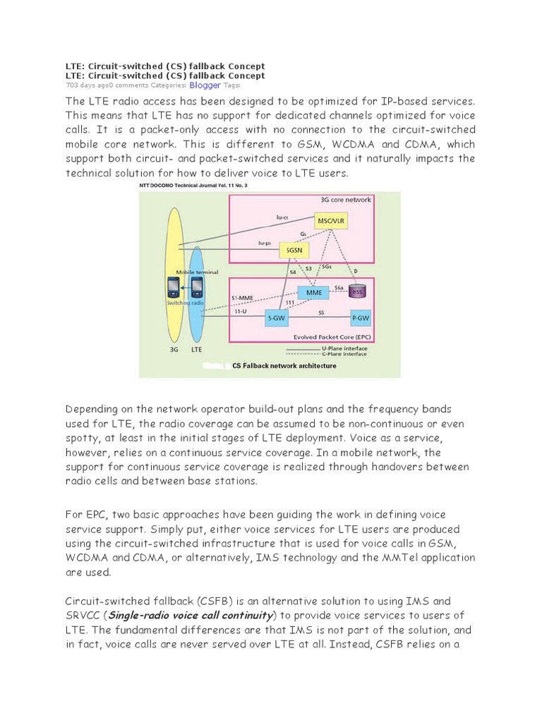 LTE CS Fallback Concept | PDF | Lte (Telecommunication ...