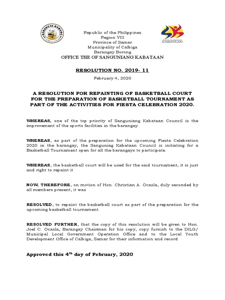 SK Resolution 2019 No. 11 | PDF