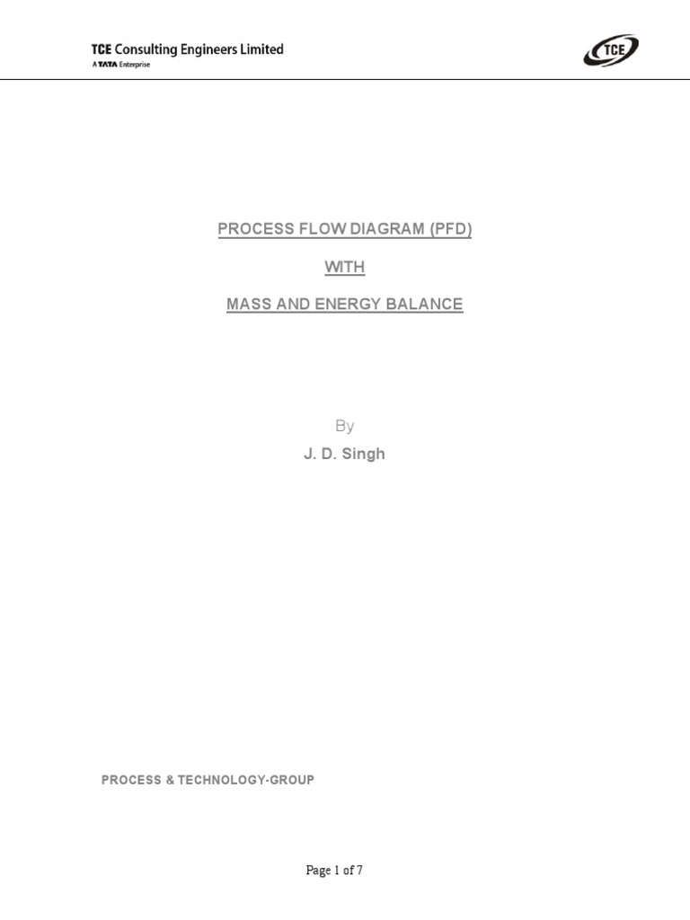 Process Flow Diagram (PFD) With Mass and Energy Balance | PDF | Boiler ...