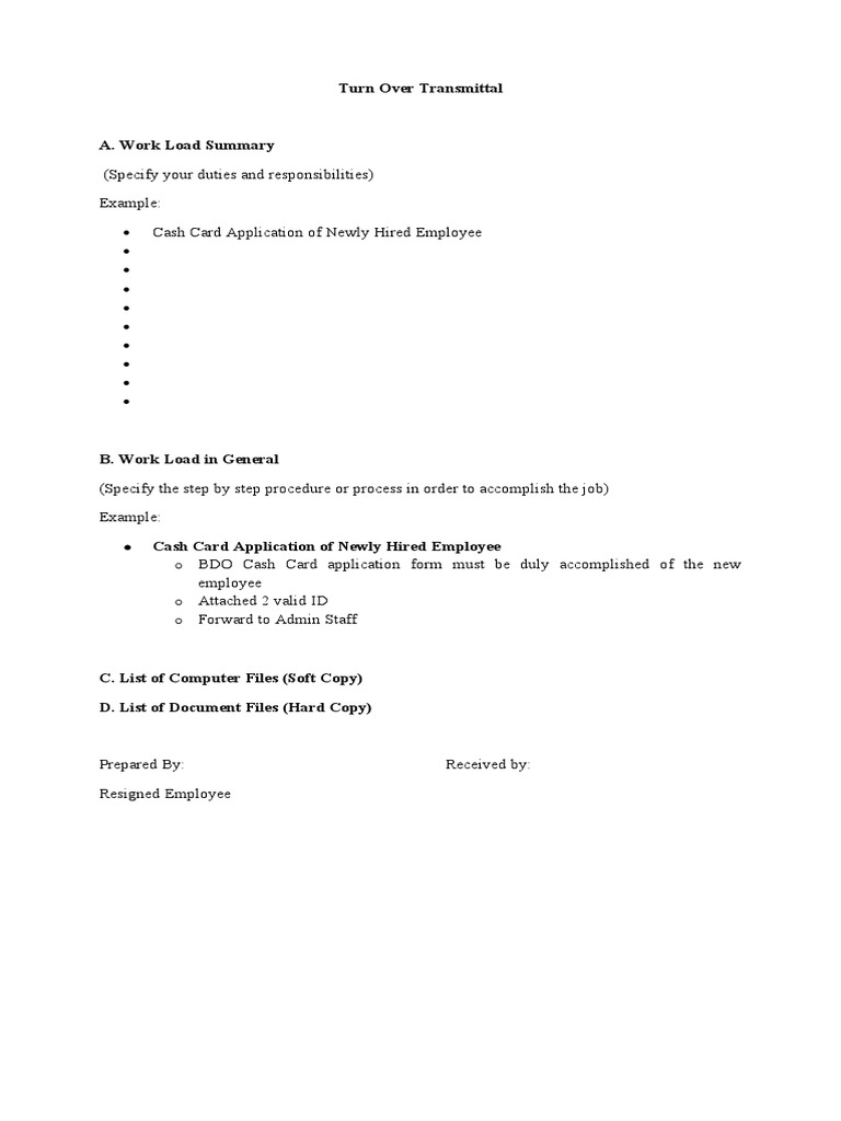 Turn Over Template | PDF