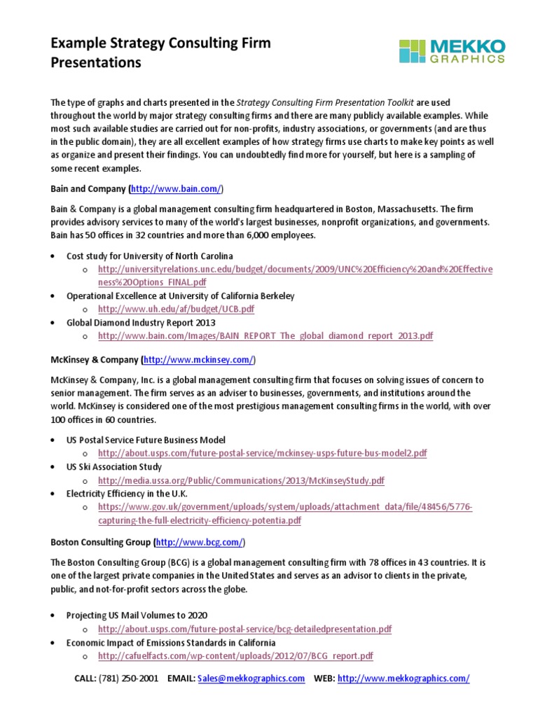 Examples of Strategy Consulting Firm Client Presentations PDF | PDF