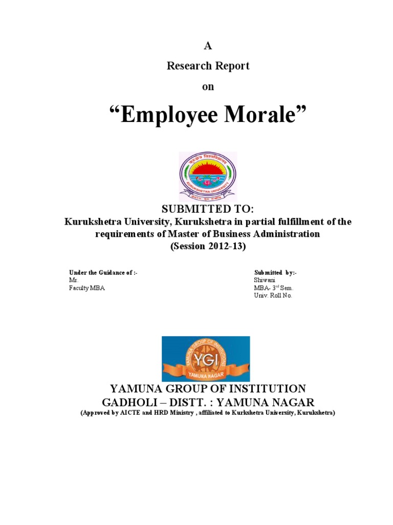 Employee Morale | PDF | Survey Methodology | Employment