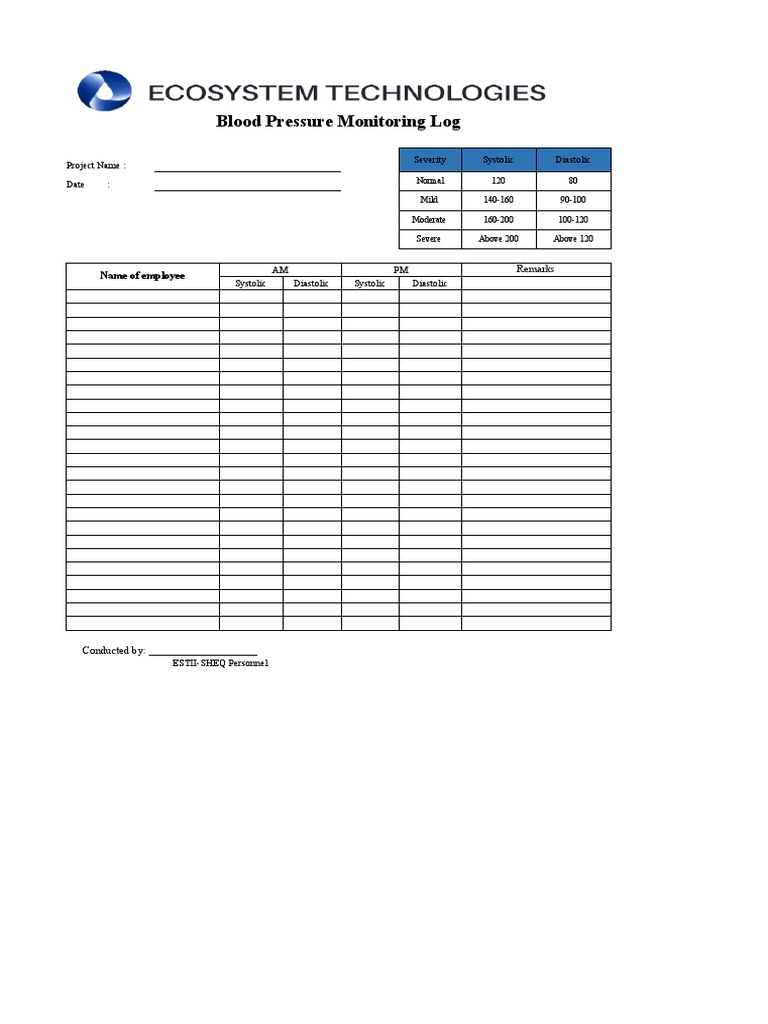 BP Monitoring Log - Revised | PDF