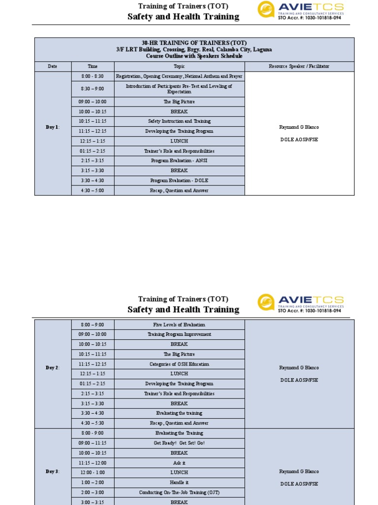 Tot Course Outline Revised October 2019 | PDF | Human Communication ...