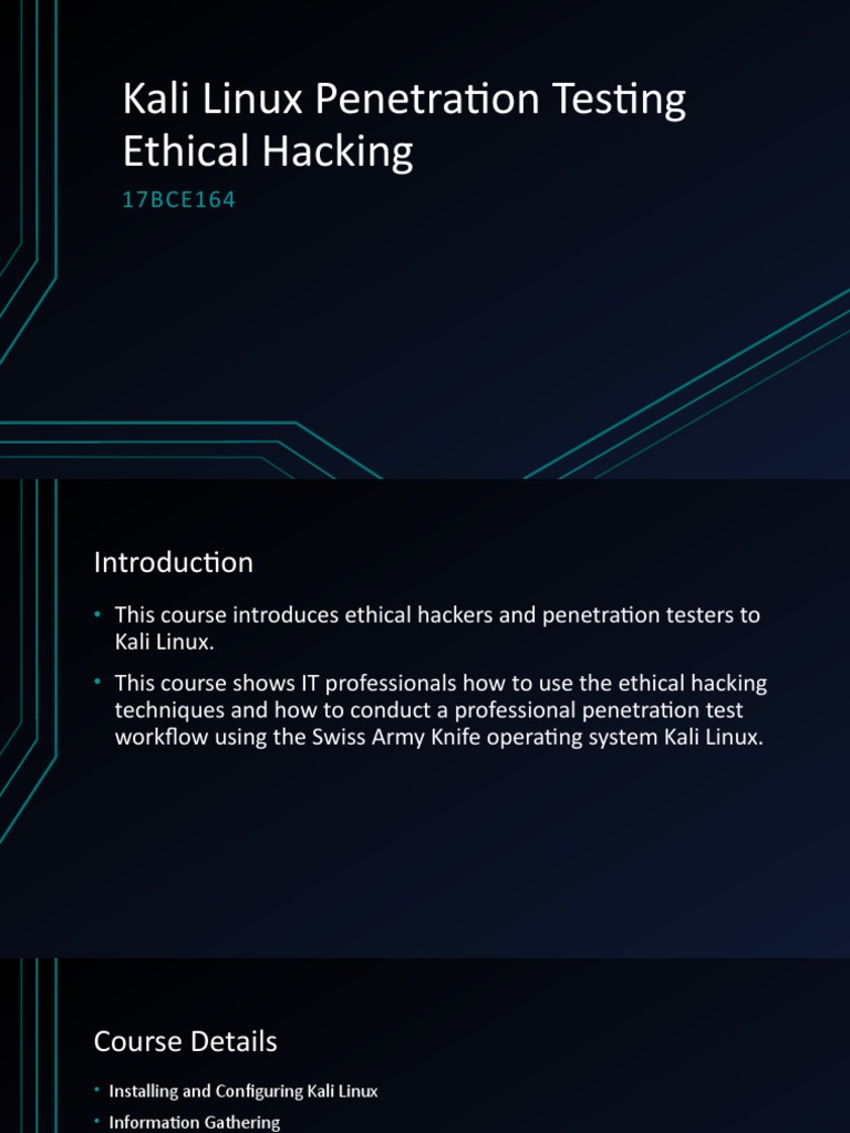 Kali Linux Penetration Testing Ethical Hacking | PDF