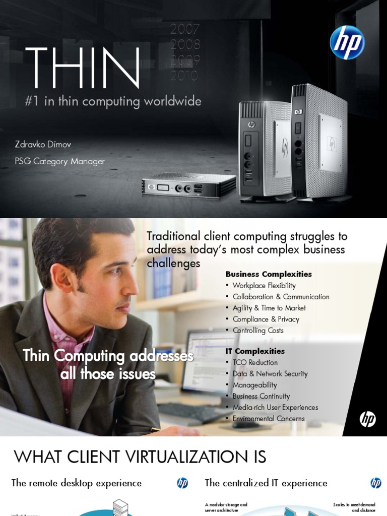 HP Thin Clients | PDF | Virtualization | Hewlett Packard