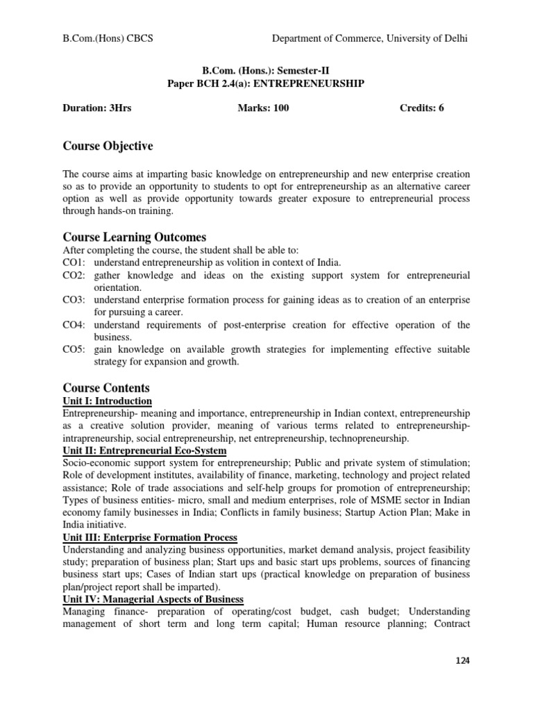 Entrepreneurship in Semester II | PDF | Entrepreneurship | Behavior ...