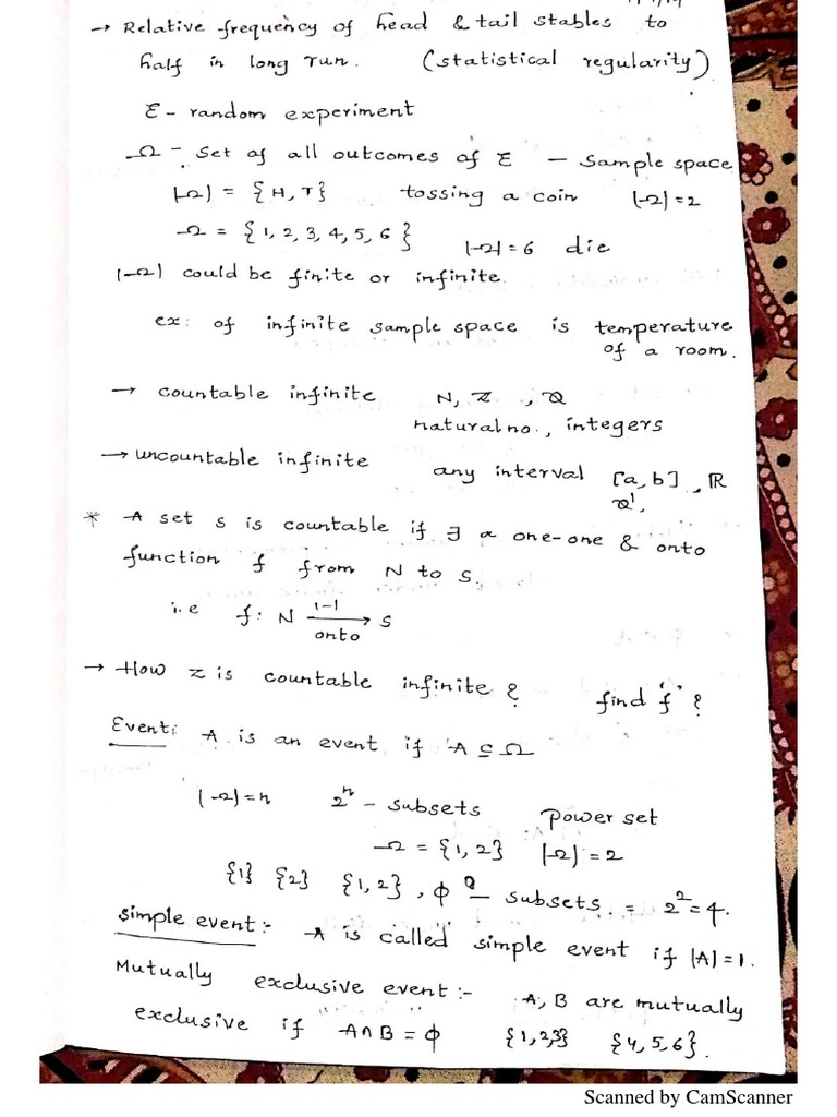 Probability Notes PDF | PDF