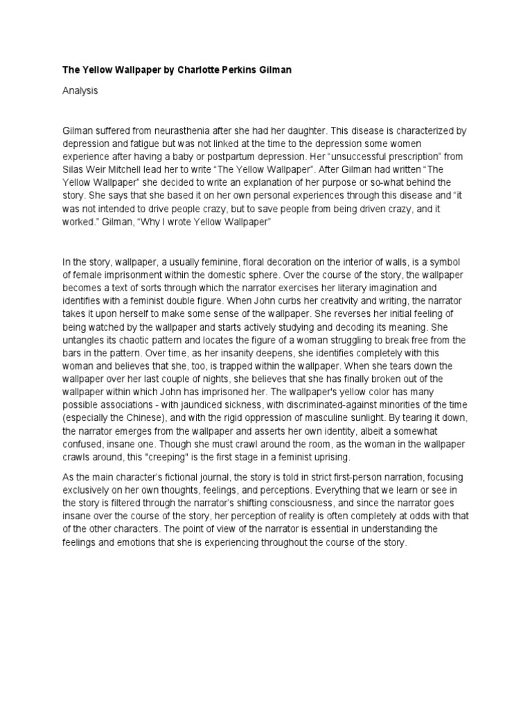 "The Yellow Wallpaper: Feminist Analysis" | PDF | The Yellow Wallpaper