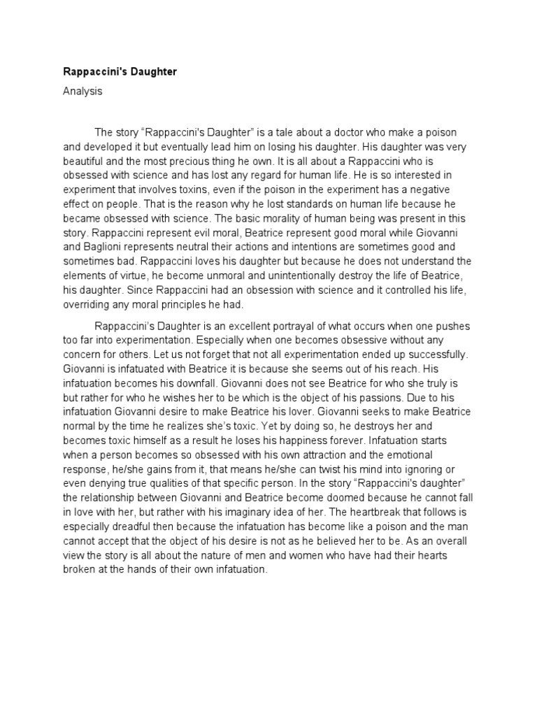 Rappaccini Daughter | PDF | Experiment | Morality