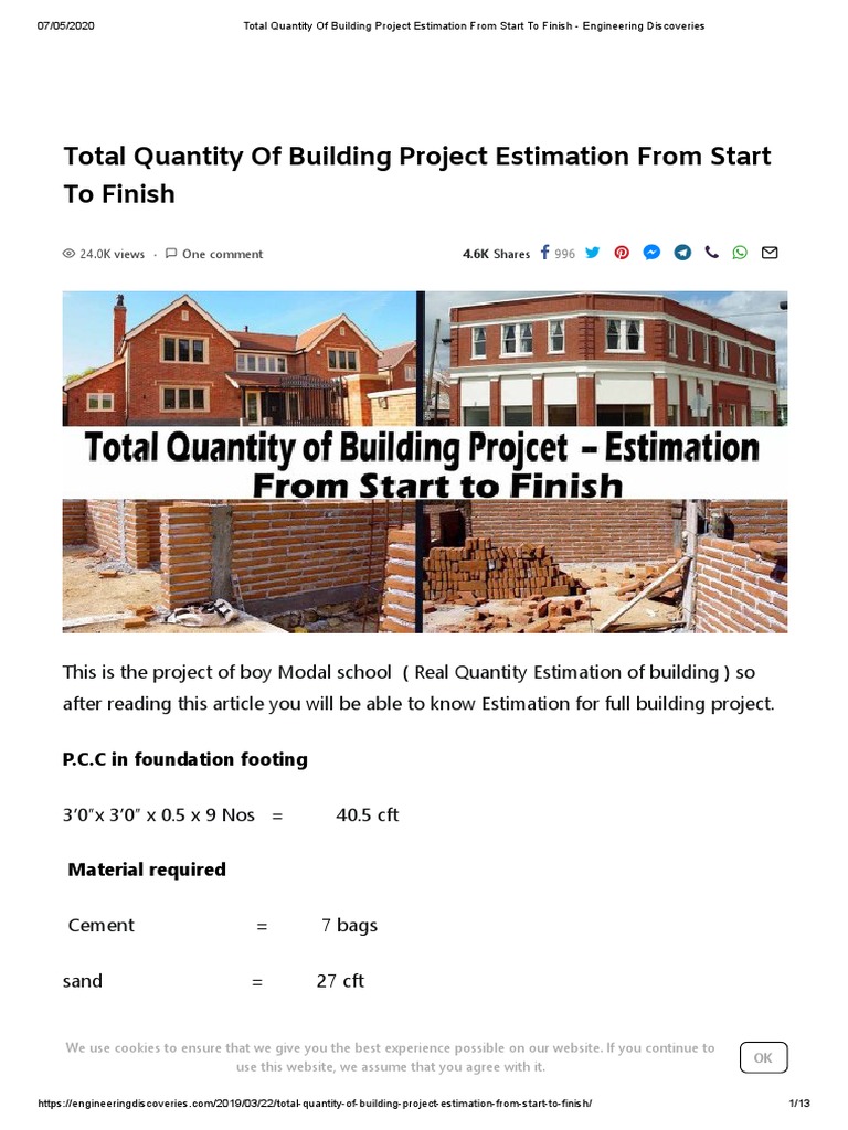 Building Project Estimation Guide | PDF | Construction Aggregate | Brick