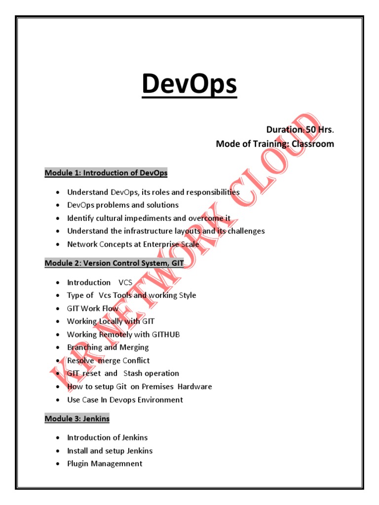 Devops Syllabus | PDF | Utility Software | Software Engineering