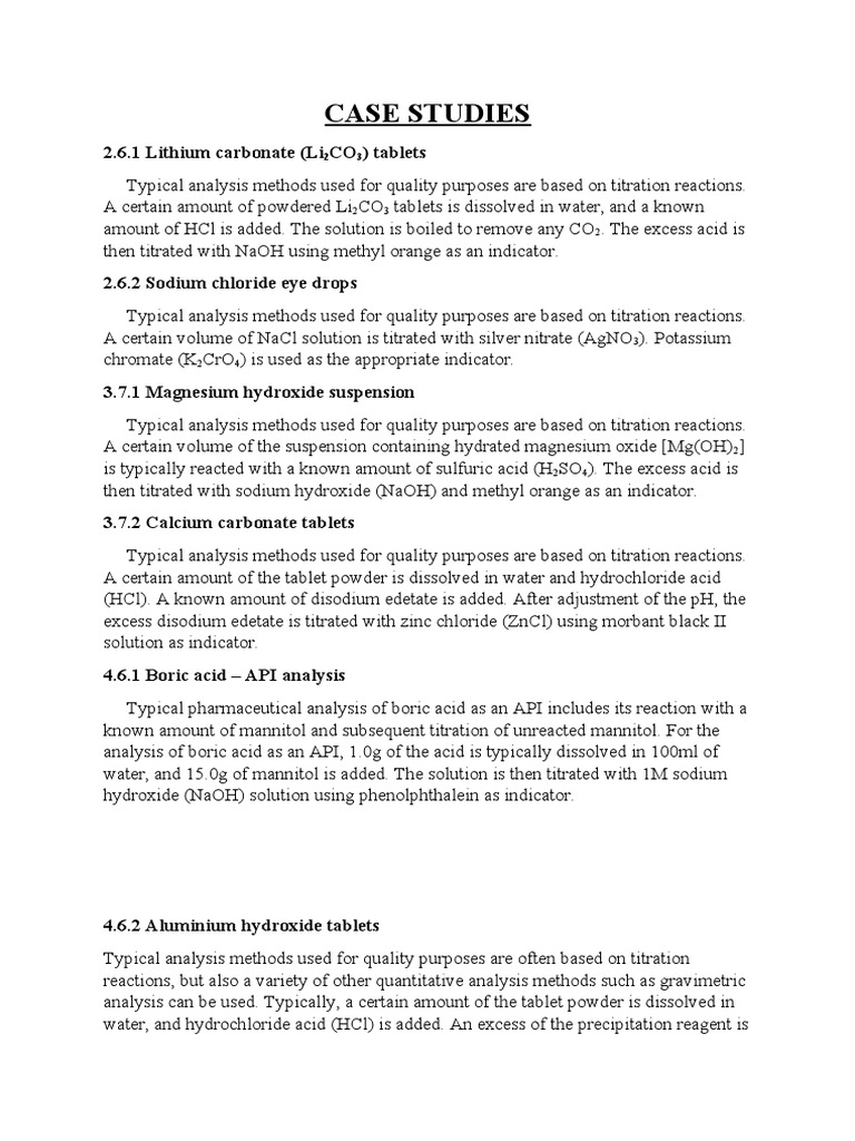 Case Studies | PDF | Titration | Chemistry