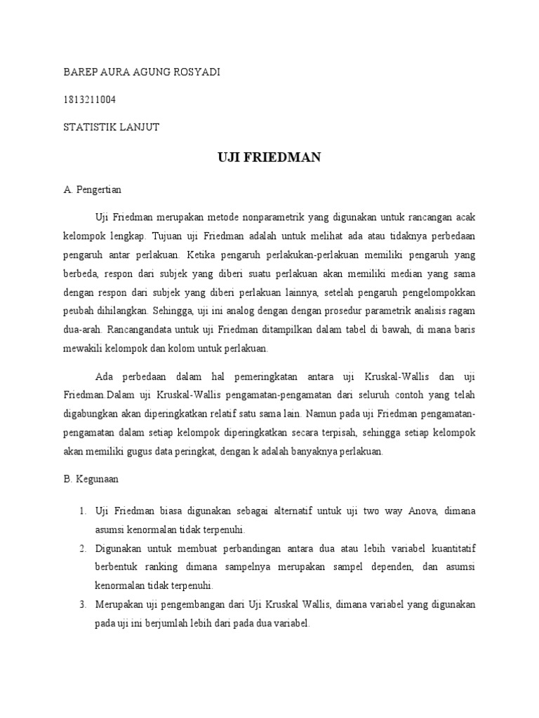 Uji Friedman | PDF