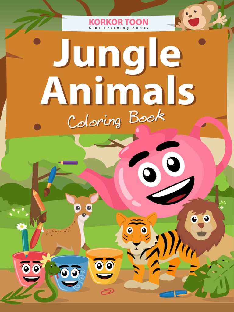 Jungle Animals Coloring Book KORKORTOON PDF | PDF