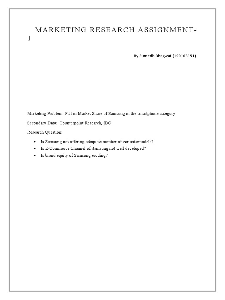Marketing Research Assignment | PDF | Games & Activities