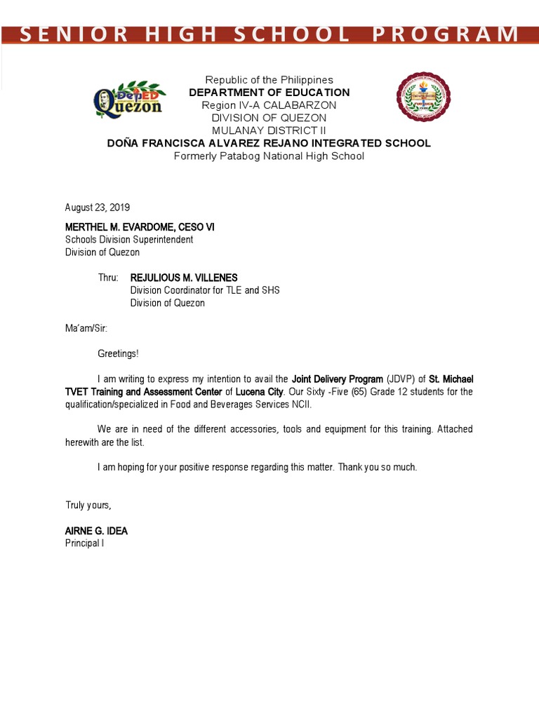 Senior High School Program: Department of Education | PDF | Food And ...