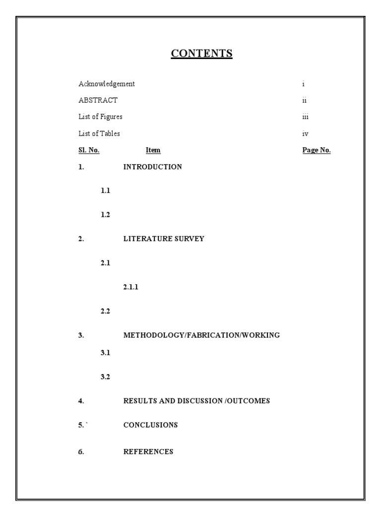 Seminar Table of Contents | PDF