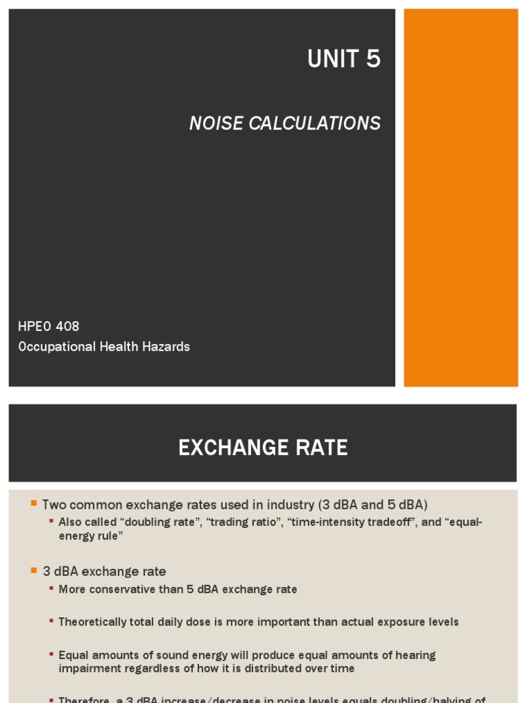 Noise Exposure Limits and Calculations | PDF | Noise | Applied And ...