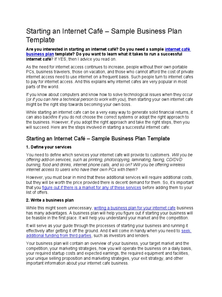 Starting an Internet Café | PDF | Internet | Internet Service Provider