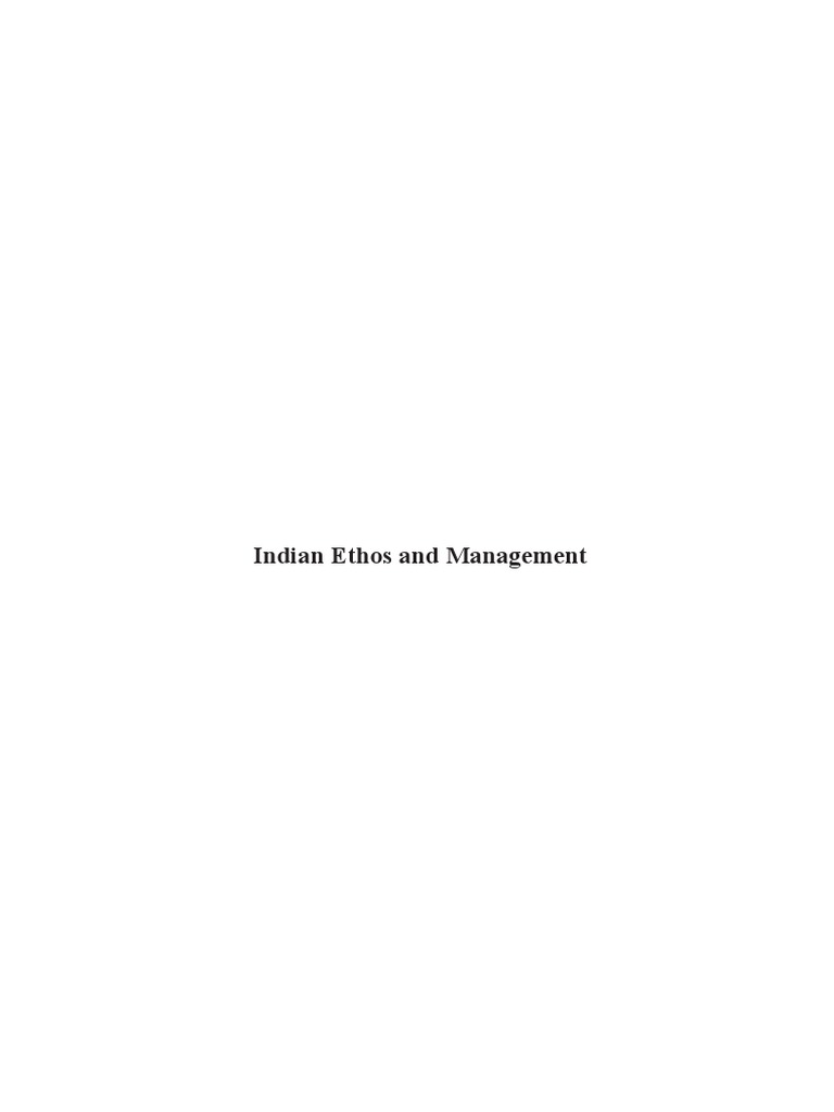 Indian Ethos and Management PDF | PDF | Value (Ethics) | Good And Evil