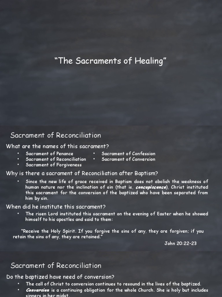 Sacrament of Reconcillation and Annointing of The Sick | PDF ...