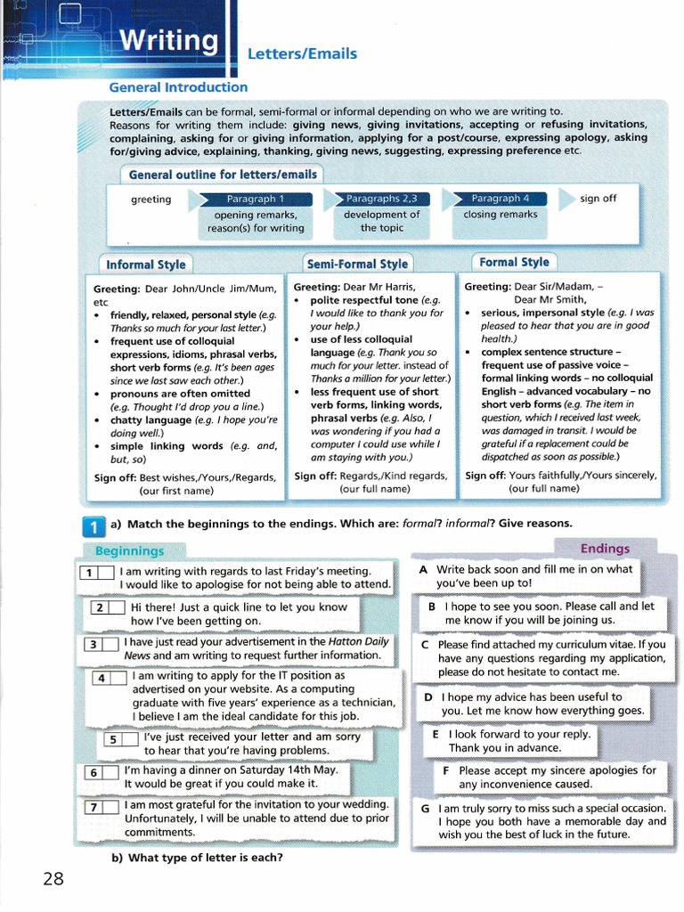 Writing Models 01 INFORMAL LETTERS - EMAILS GENERAL INFORMATION | PDF ...