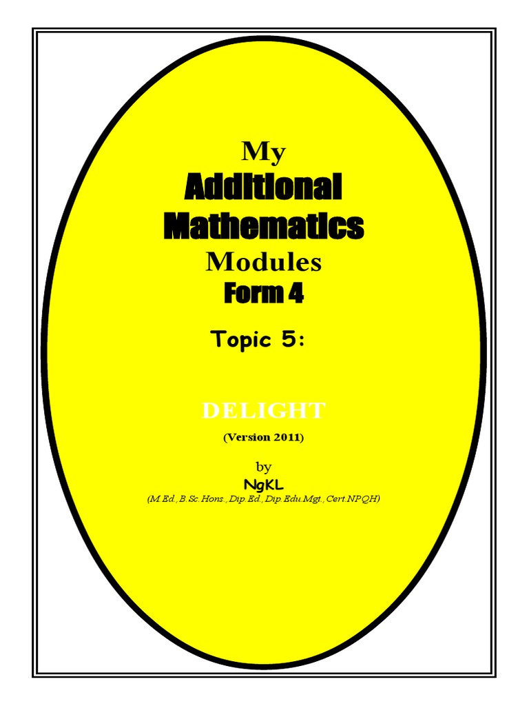 Additional Mathematics: Form 4 | PDF | Logarithm | Special Functions