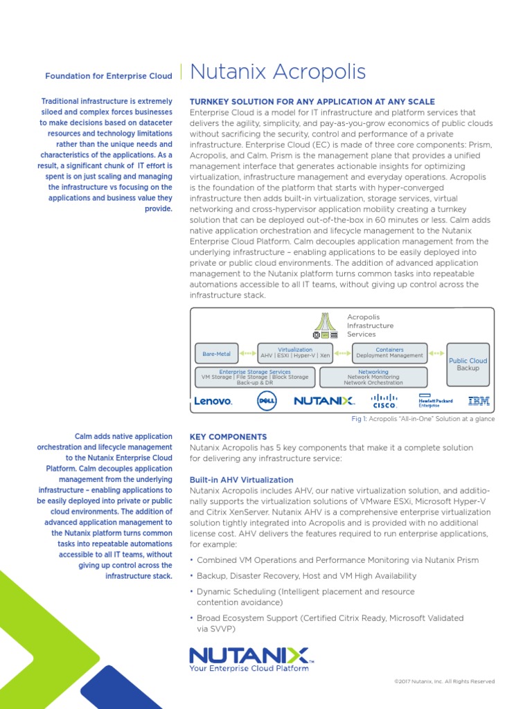 Nutanix Acropolis: Foundation For Enterprise Cloud | PDF | Virtualization | Cloud Computing