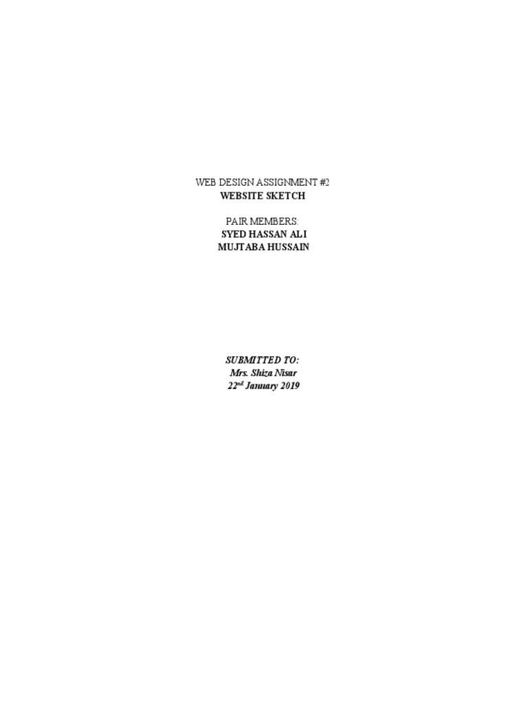 Web Design Assignment #2: Website Sketch | PDF Web Design Assignment #2: Website Sketch | PDF