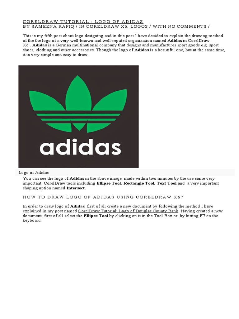 Coreldraw Tutorial - Logo of Adidas | PDF | Rectangle | Control Key