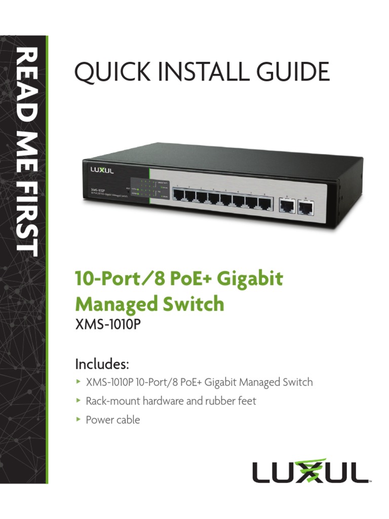 Lux Qig XMS 1010P PDF | PDF | Network Switch | Ip Address