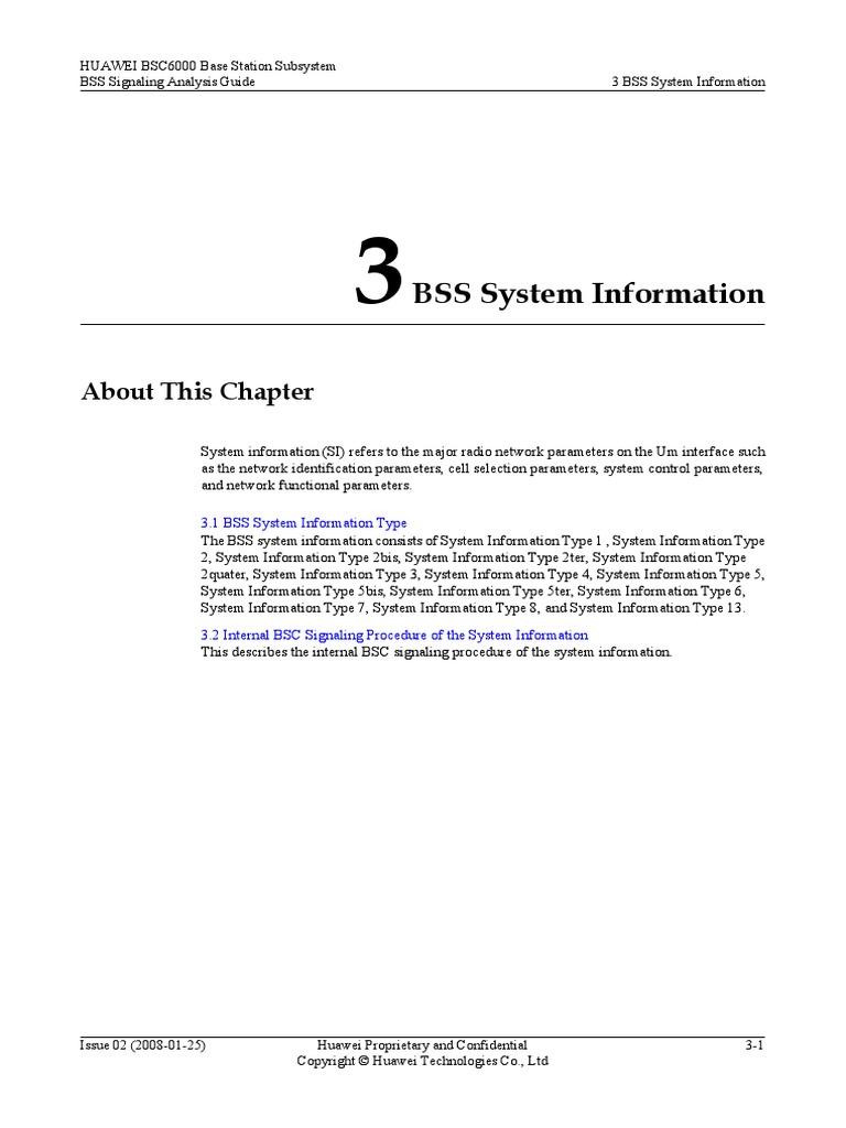 01-03 BSS System Information PDF | PDF | Bit | Networks
