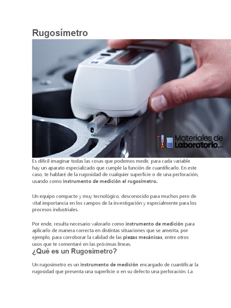 Rugosímetro | PDF | Rugosidad de la superficie | Medición