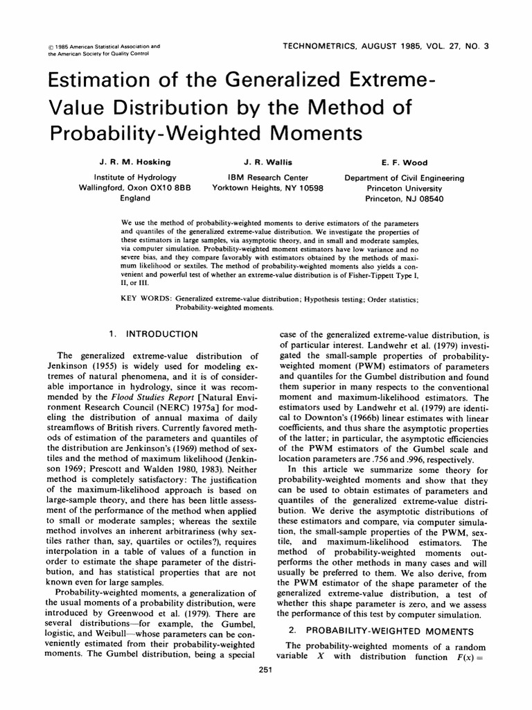 Estimation of The Generalized Extreme Value Distribution by The Method ...