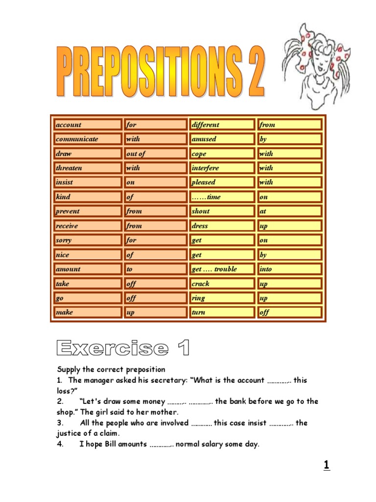 Worksheet - Prepositions | PDF