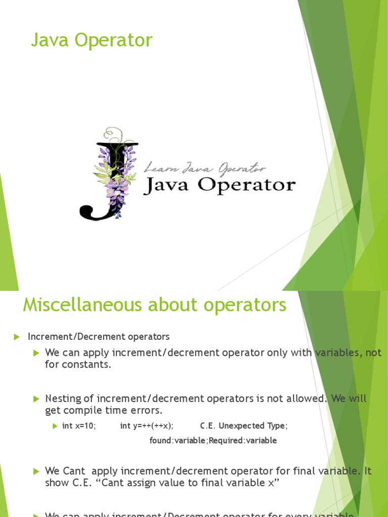 Operators | PDF | Integer (Computer Science) | Formalism (Deductive) Operators | PDF | Integer (Computer Science) | Formalism (Deductive)