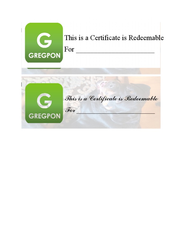 This Is A Certificate Is Redeemable For | PDF