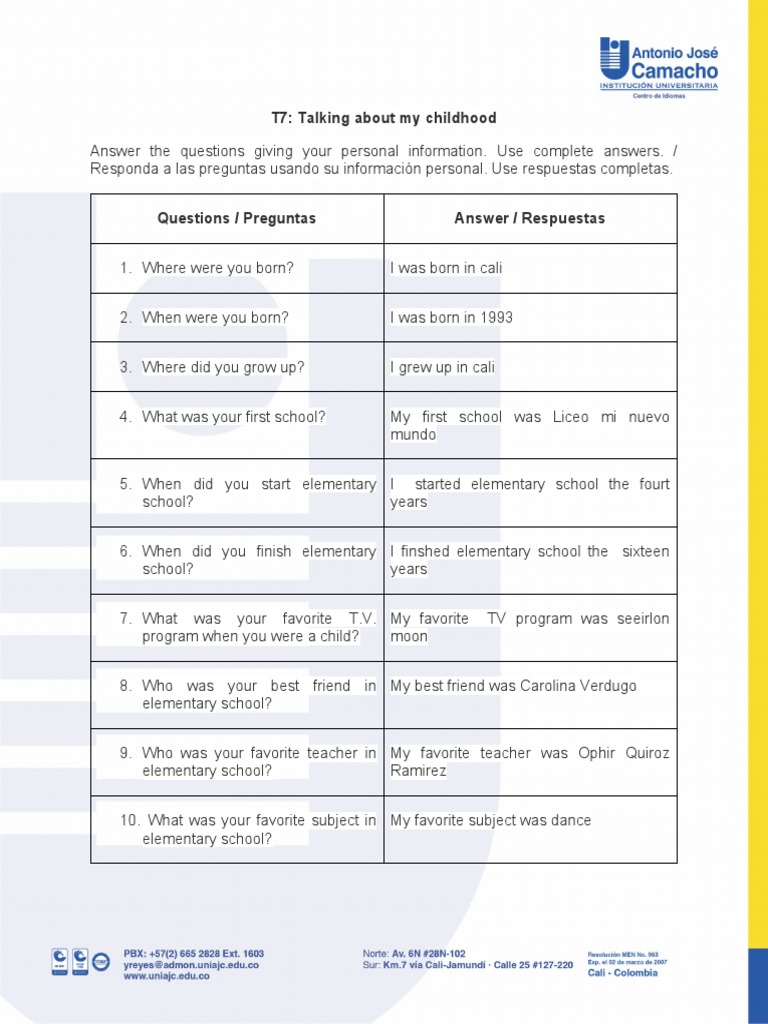 Childhood Memories and Experiences | PDF