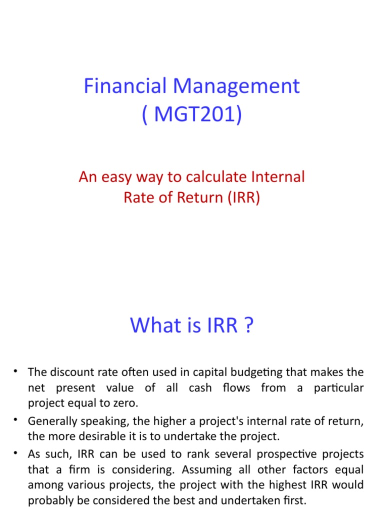 IRR Calculations Through Interpolation | PDF | Internal Rate Of Return ...